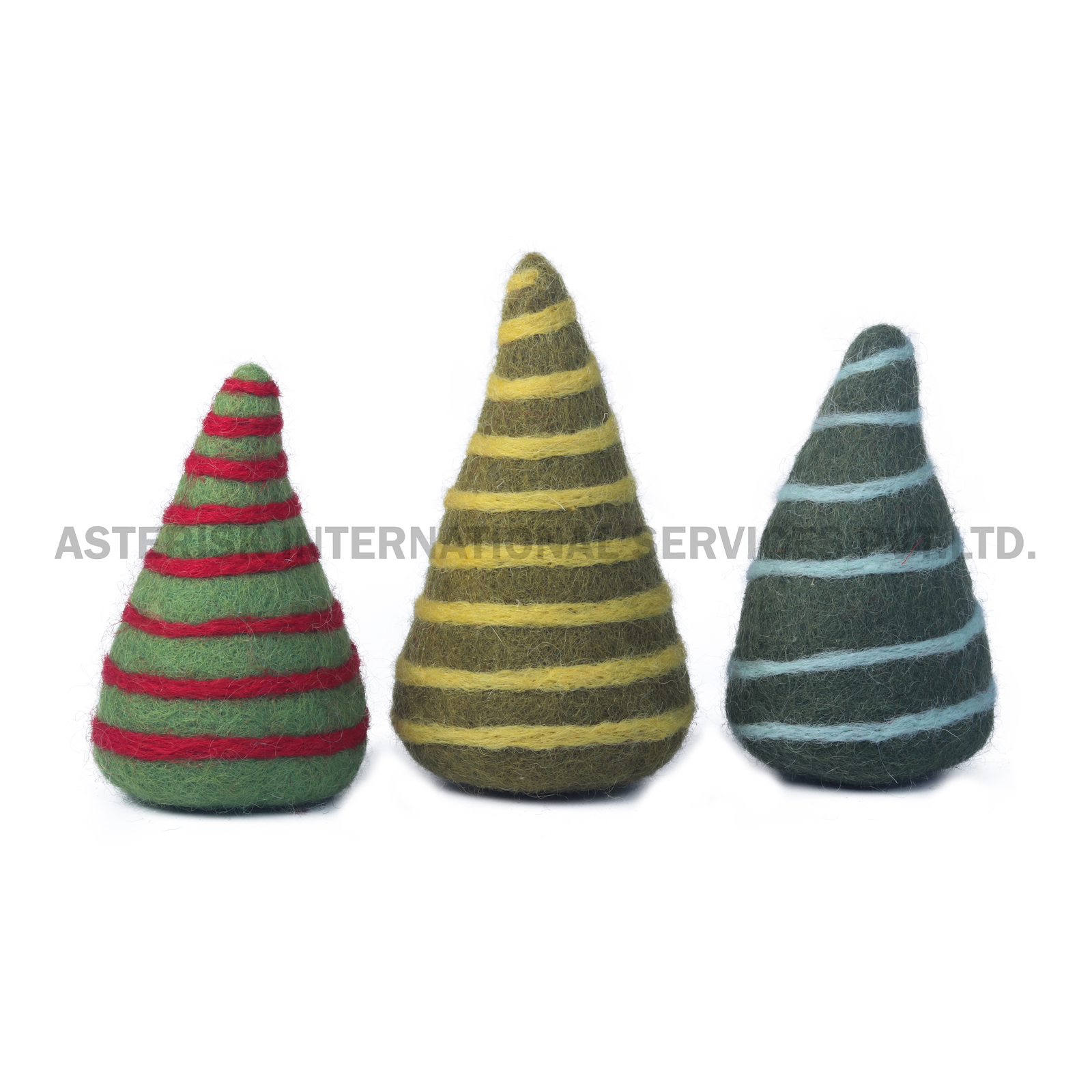 Handmade Customizable Felt Tree Decorations Set for Christmas