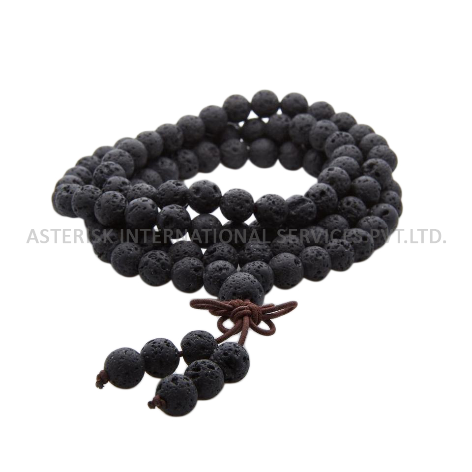 Hand-Knotted Lava Stone Mala – 108 Bead Prayer & Meditation Necklace