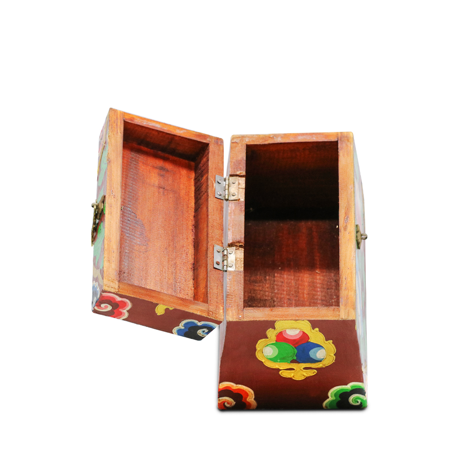 Handmade Wooden Trinket Box – Hand-Painted Floral Jewelry Storage Box